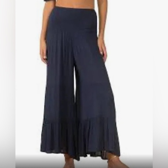 Elan | Pants & Jumpsuits | Elan Beach Pants Wide Leg Ruffle Tiered ...